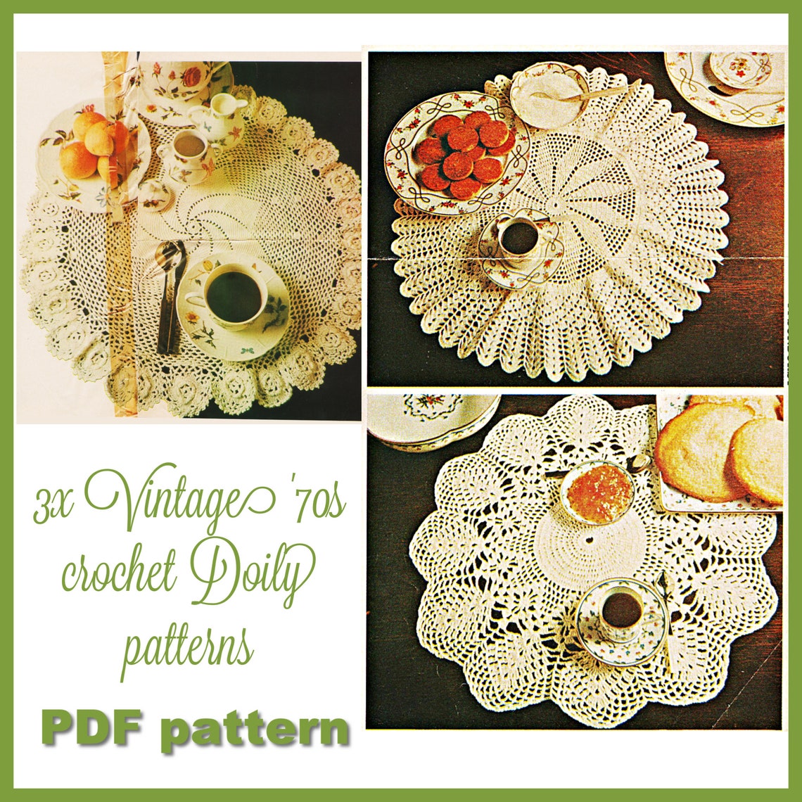 PDF Crocheted Doilies Patterns Crochet Doily Pattern - Etsy