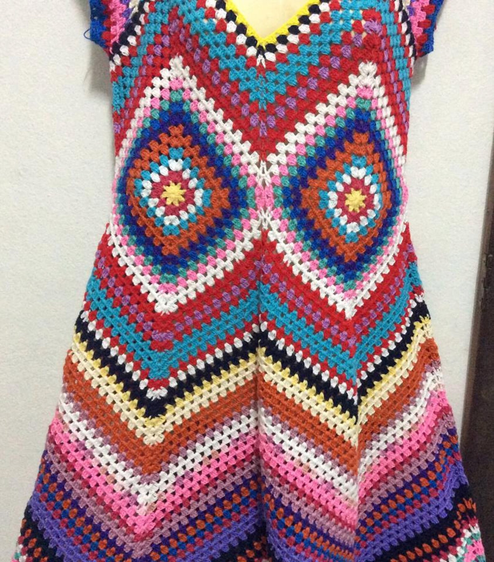 Boho Dress,summer Crochet Dress/multicolor Crochet Dress,spring , Women ...