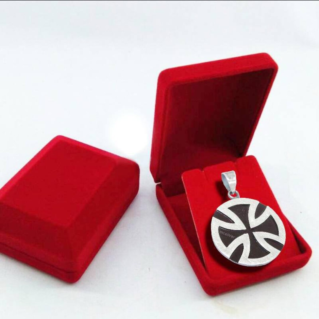 Large Brushed Sterling Silver Maltese Iron Cross Pendant – 925 Oxidized ...