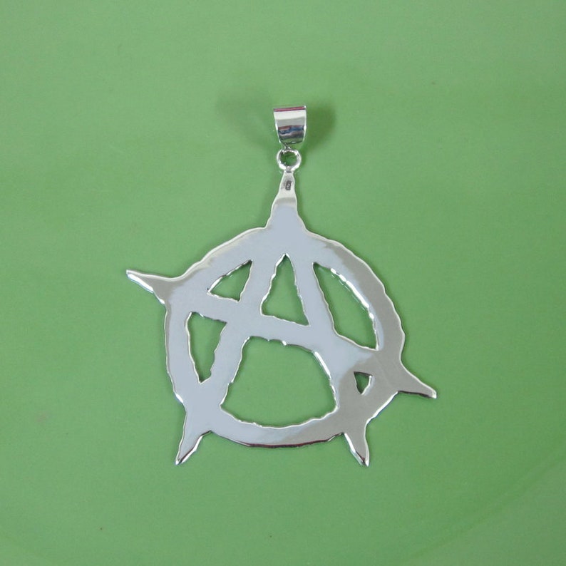 53mm. Large Custom 925 Sterling Silver Anarchy Sign Symbol | Etsy