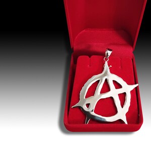 53mm. Large Custom 925 Sterling Silver Anarchy Sign Symbol Charm ...