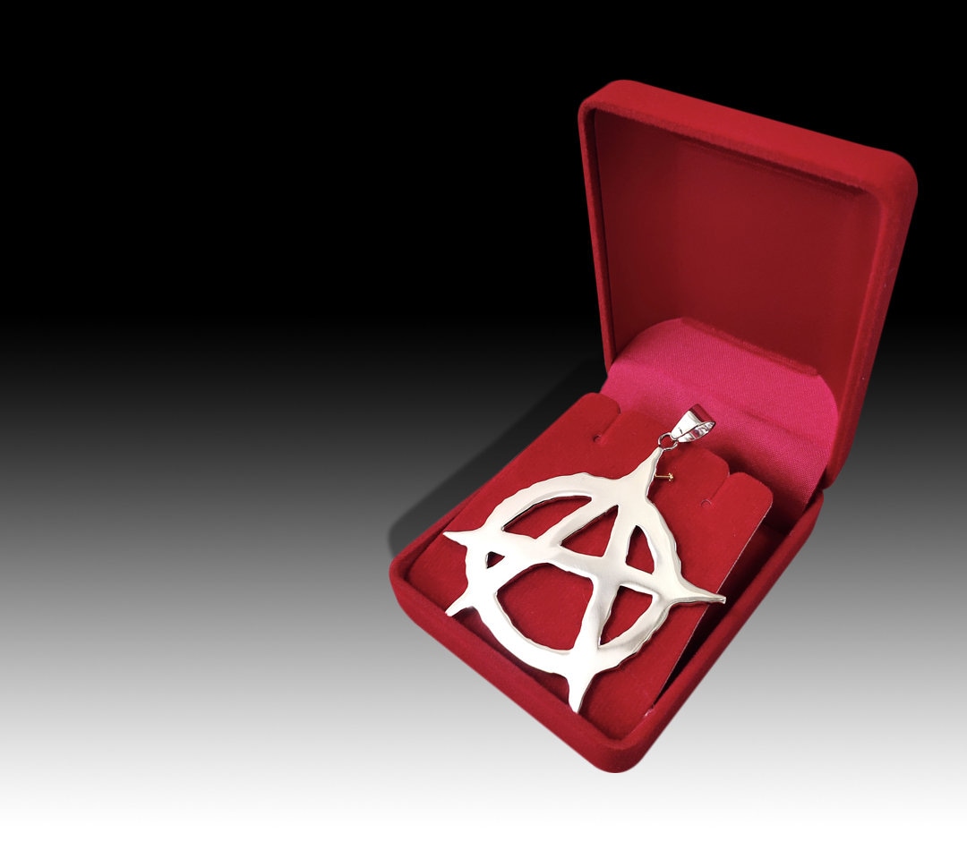 53mm. Large Custom 925 Sterling Silver Anarchy Sign Symbol | Etsy