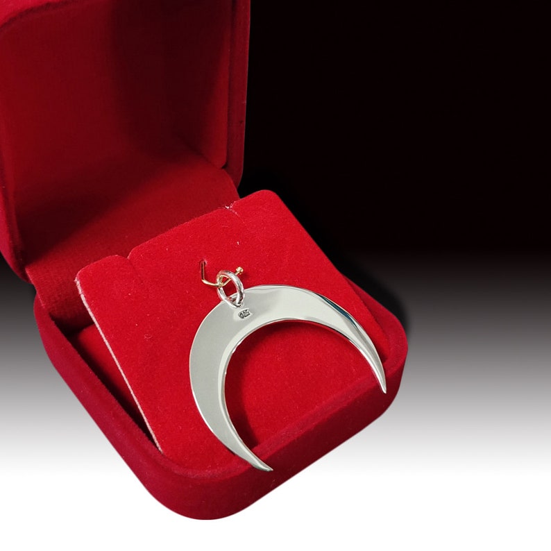 925 Sterling Silver Crescent Moon Pendant Half Moon Pendant - Etsy