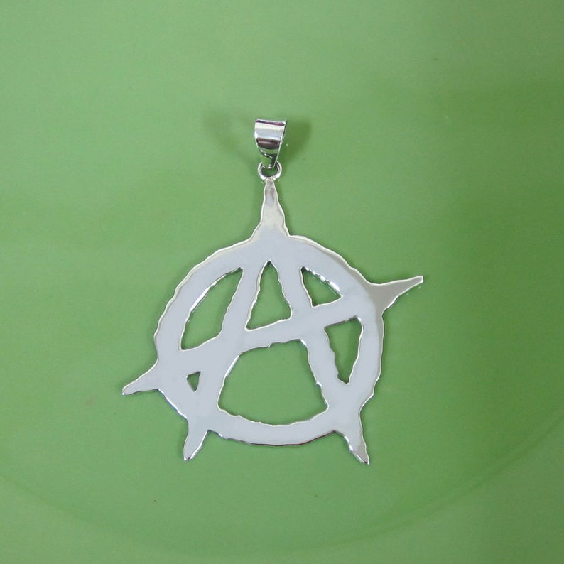 53mm. Large Custom 925 Sterling Silver Anarchy Sign Symbol | Etsy