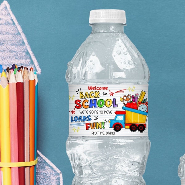 Welcome Back to School Water Bottle Labels - Etsy