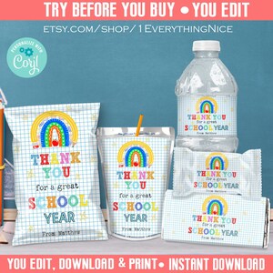 Editable Thank You for a Great School Year Teachers Appreciation Bundle ...