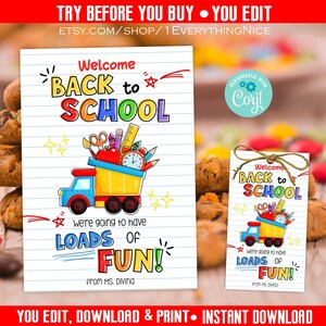 Welcome Back to School Loads of Fun Teacher Student Appreciation 5x7 ...