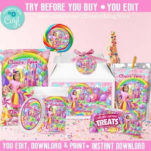 DIGITAL DOWNLOAD Candyland Candy Land Birthday Party Printable - Etsy