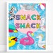 Pool Party Summer Birthday Bash Girl Pink Flamingo 8x10 Snack Shack ...