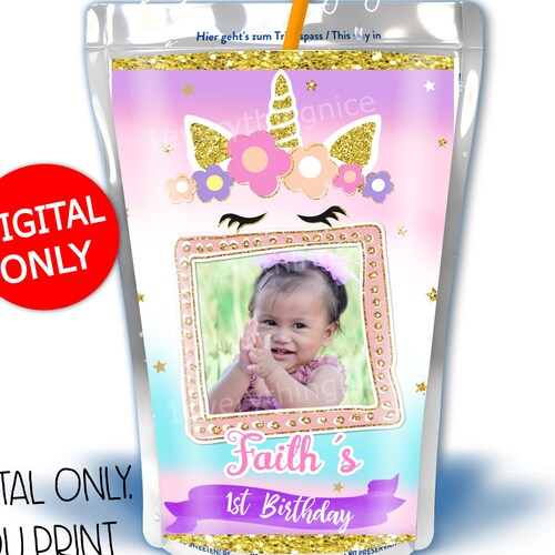 Editable Unicorn Favor Tags Unicorn Birthday Party Thank You | Etsy