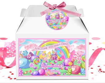 Candyland Candy Land Theme Favor Gift Tag Birthday Party Instant ...