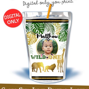 DIGITAL DOWNLOAD Wild One Theme Birthday Capri Sun Labels Wrappers ...