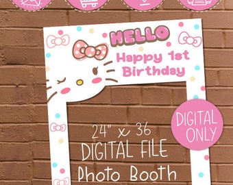 Hello kitty photo booth prop | Etsy