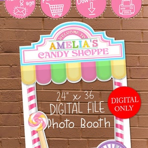 DIGITAL DOWNLOAD Sweet Candy Shoppe Theme 24 X 36 Happy Birthday Photo ...