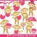 Cute Little Monkey Girl Clipart Set - Etsy