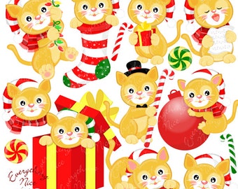 Cute Christmas Animals Clipart Cute Winter Animals Clipart - Etsy