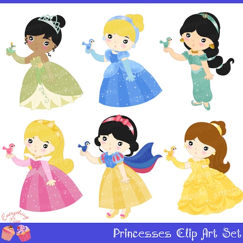 Princess Clip Art Princesses Clipart COMMERCIAL USE Fairy - Etsy