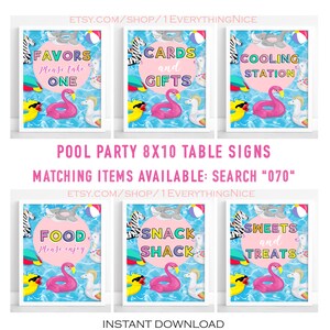 Pool Party Summer Birthday Bash Girl Pink Flamingo 8x10 Snack Shack ...