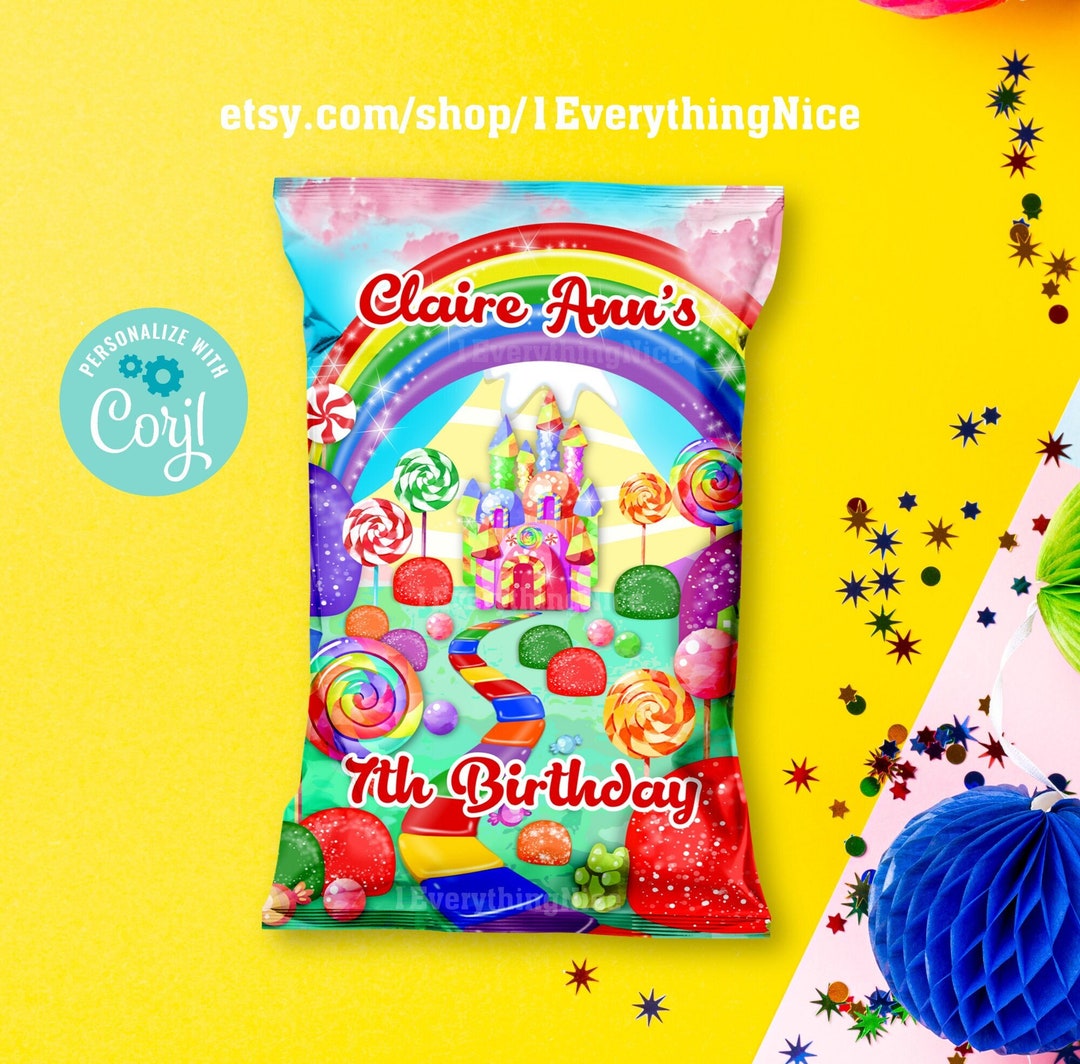 Candy Land Red Editable DIGITAL Instant DOWNLOAD Candyland Theme Potato ...