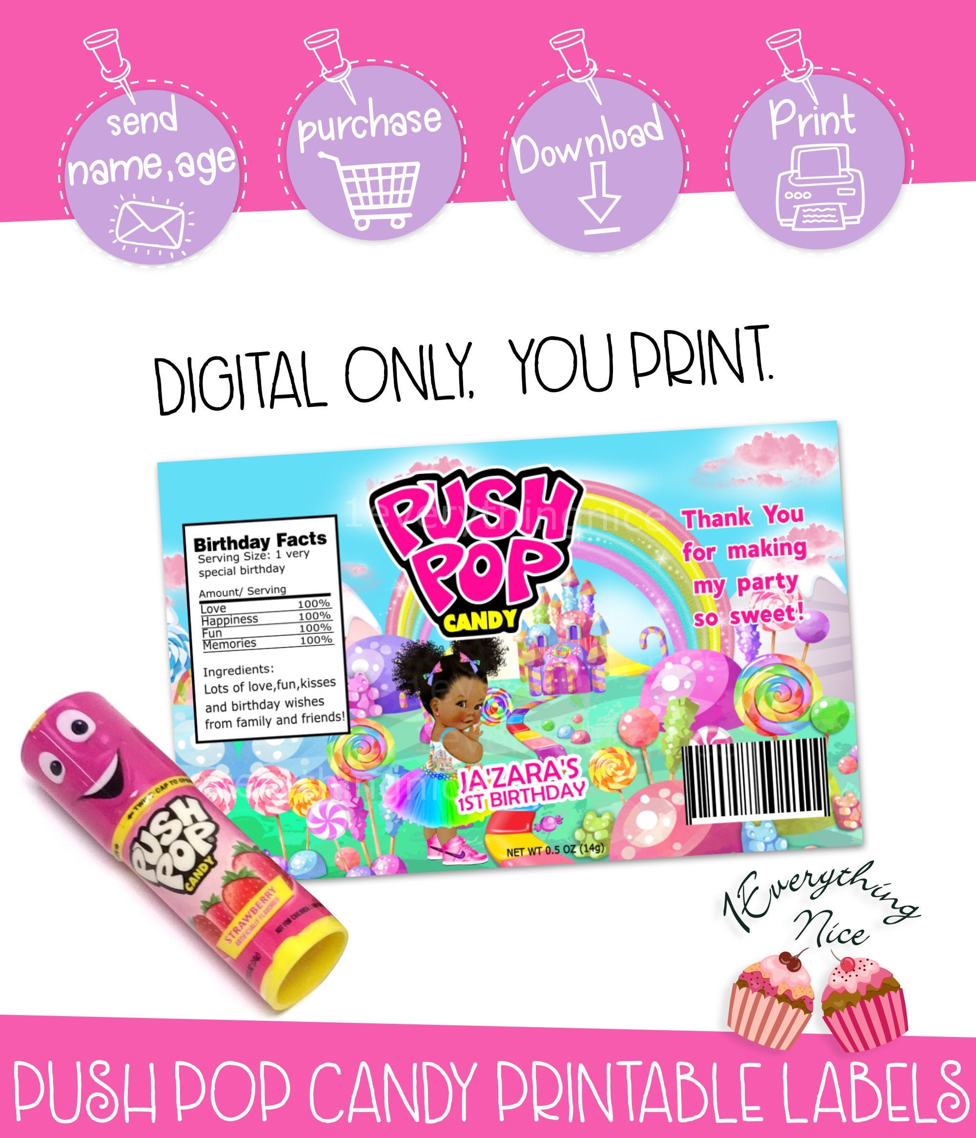 Sets candyland birthday gift tag candy land gift tag printables ...