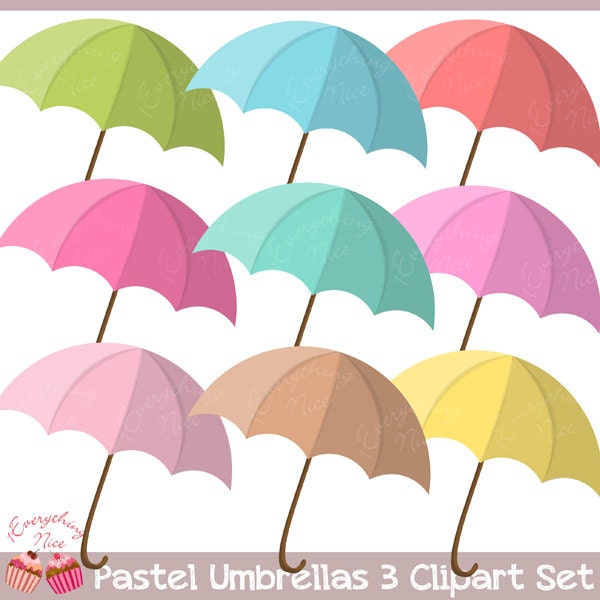 Umbrellas Umbrella 3 Clipart Set | Etsy