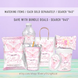 Instant DOWNLOAD Pink Butterfly Butterflies Theme Wrappers and Labels ...