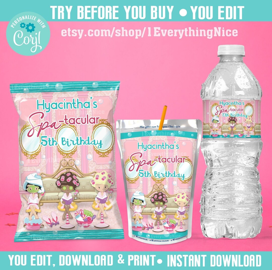 Spa-tacular Spa Party Pamper Birthday Baby Shower Party Digital ...