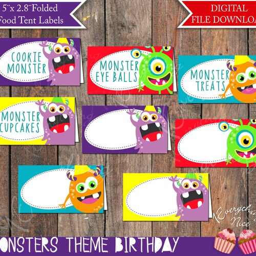 Editable Monsters Food Labels Instant Download Printable - Etsy