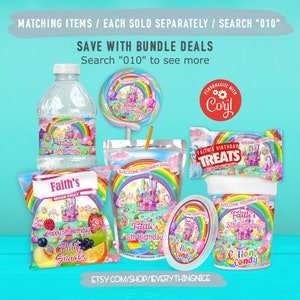 Candy Land Birthday Thank You Favor Tags Round Labels Stickers DIGITAL ...