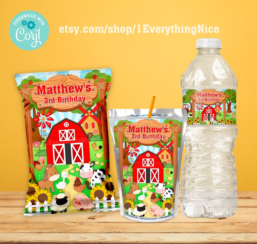 Red Barn Farm Barnyard Cowboy Country Farm Animals DIGITAL DOWNLOAD ...