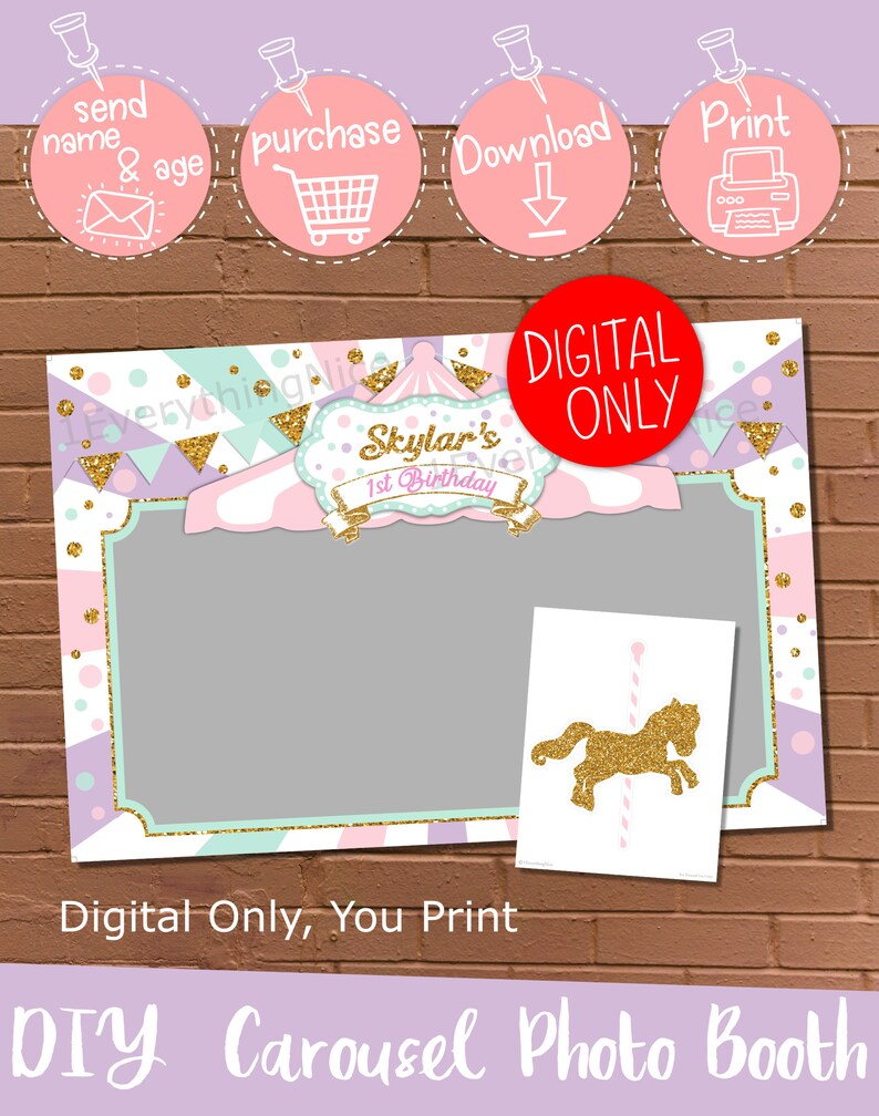 DIGITAL DOWNLOAD Carousel Theme Pastel Colors 36 X - Etsy