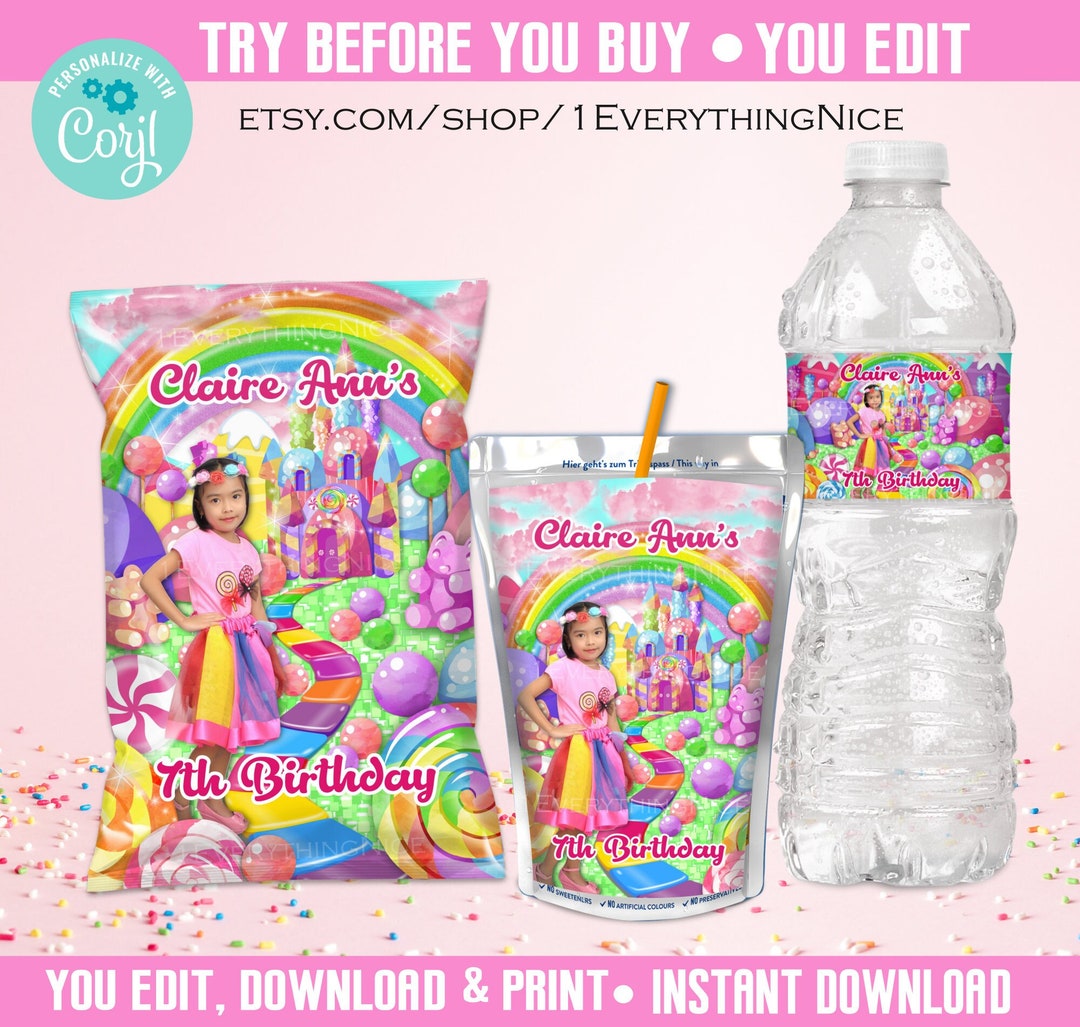 Candyland Candy Land Theme Instant Download Birthday Party Printable ...
