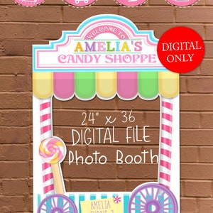 DIGITAL DOWNLOAD Sweet Candy Shoppe Theme 24 X 36 Happy Birthday Photo ...
