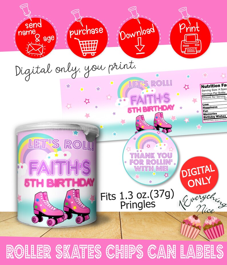 DIGITAL DOWNLOAD Roller Skates Skate Skating Theme Stackable - Etsy