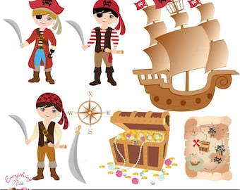 Pirate Girls Clip Art Set | Etsy Australia