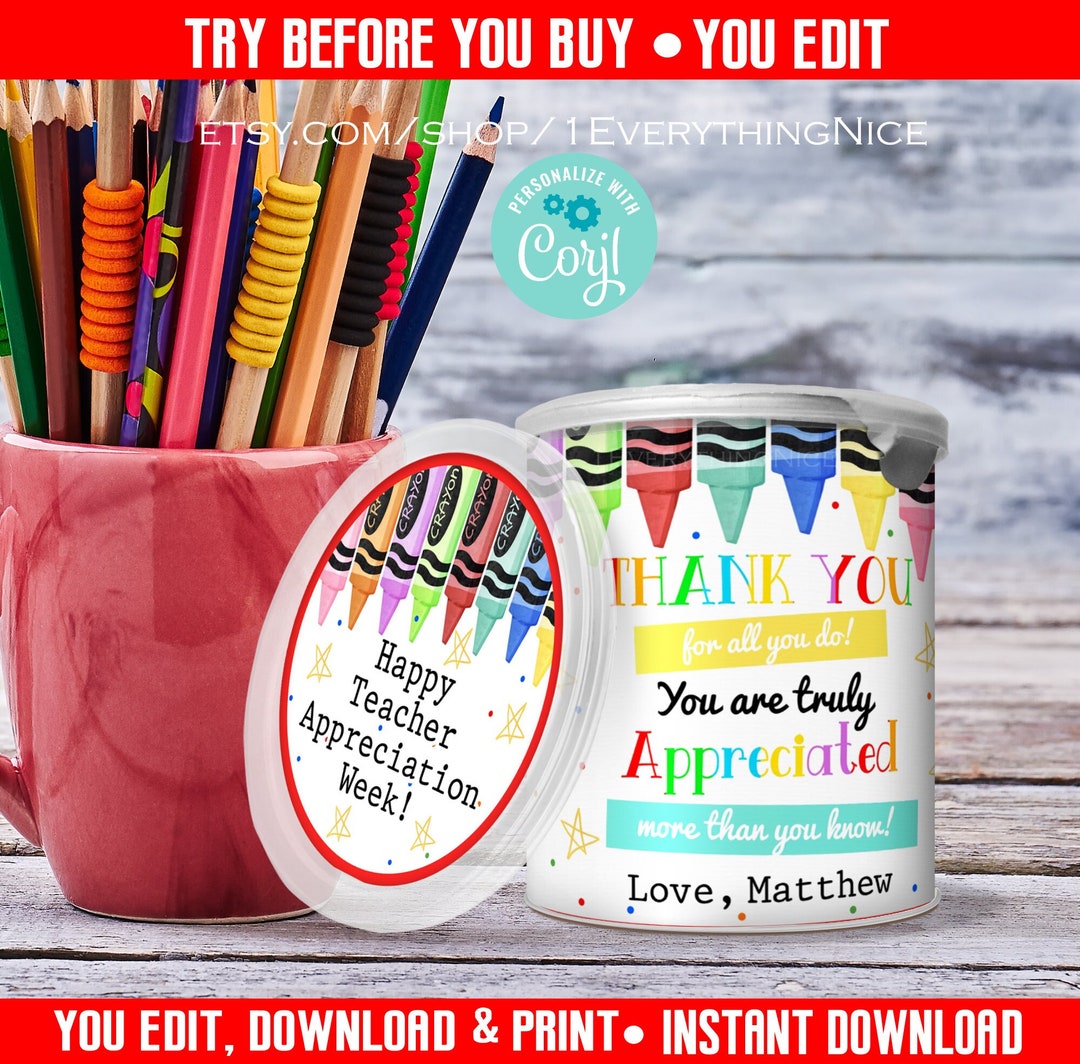 Editable Teachers Appreciation Week Potato Chips Can Label Instant ...