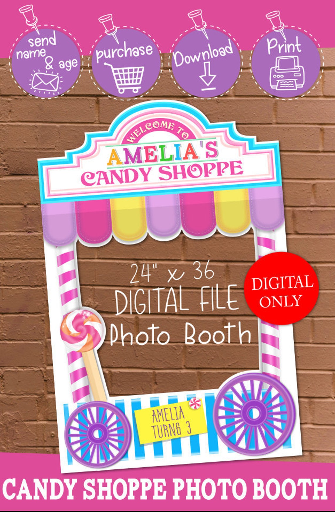 DIGITAL DOWNLOAD Sweet Candy Shoppe Theme 24 X 36 - Etsy