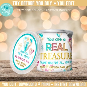You Are A Real Treasure Appreciation Wrappers Labels Bundle Set 2 ...