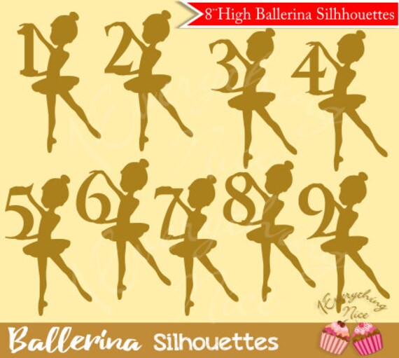 Gold Ballerina Silhouettes Clipart by 1Everything Nice | Catch My Party