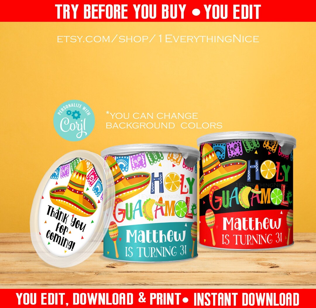 Holy Guacamole Theme Birthday Fiesta Taco Tuesday Cinco De Mayo May ...
