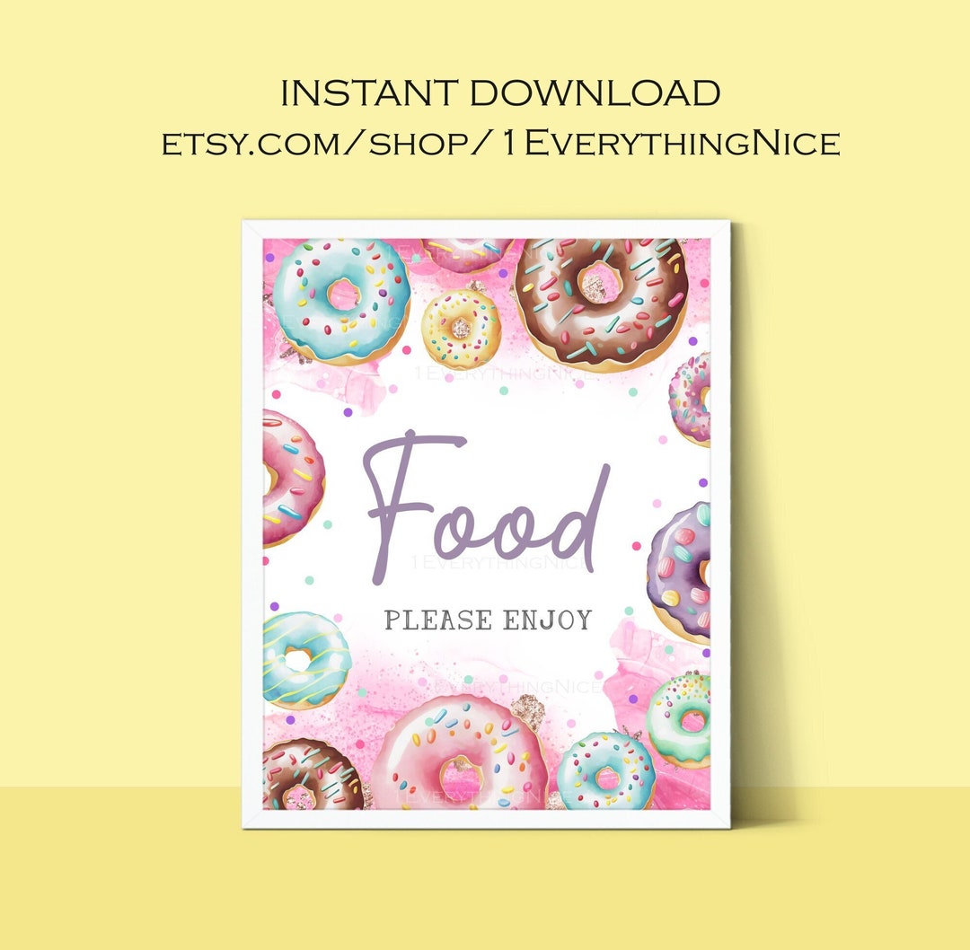 Donut Donuts Theme Birthday Baby Shower Party Instant Download 8x10 ...