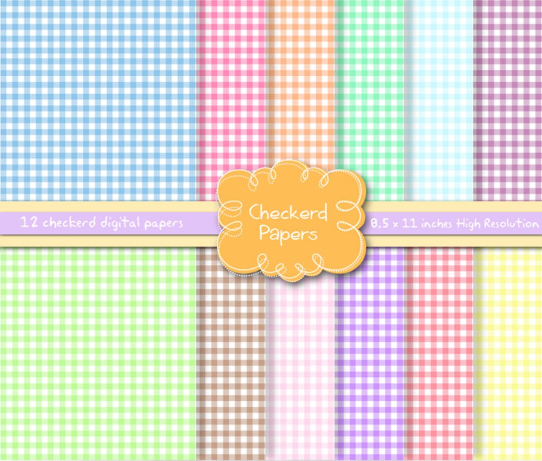 Checkered Papers Picnic Papers Pastel Papers - Etsy