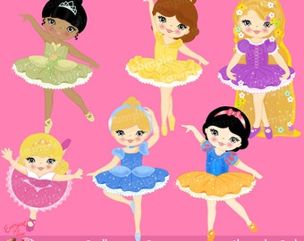 African-american Ballerina in Pink Clipart Set | Etsy