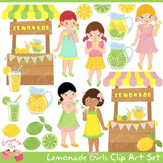 Lemonade Girls Clipart Set by 1Everything Nice | Catch My Party