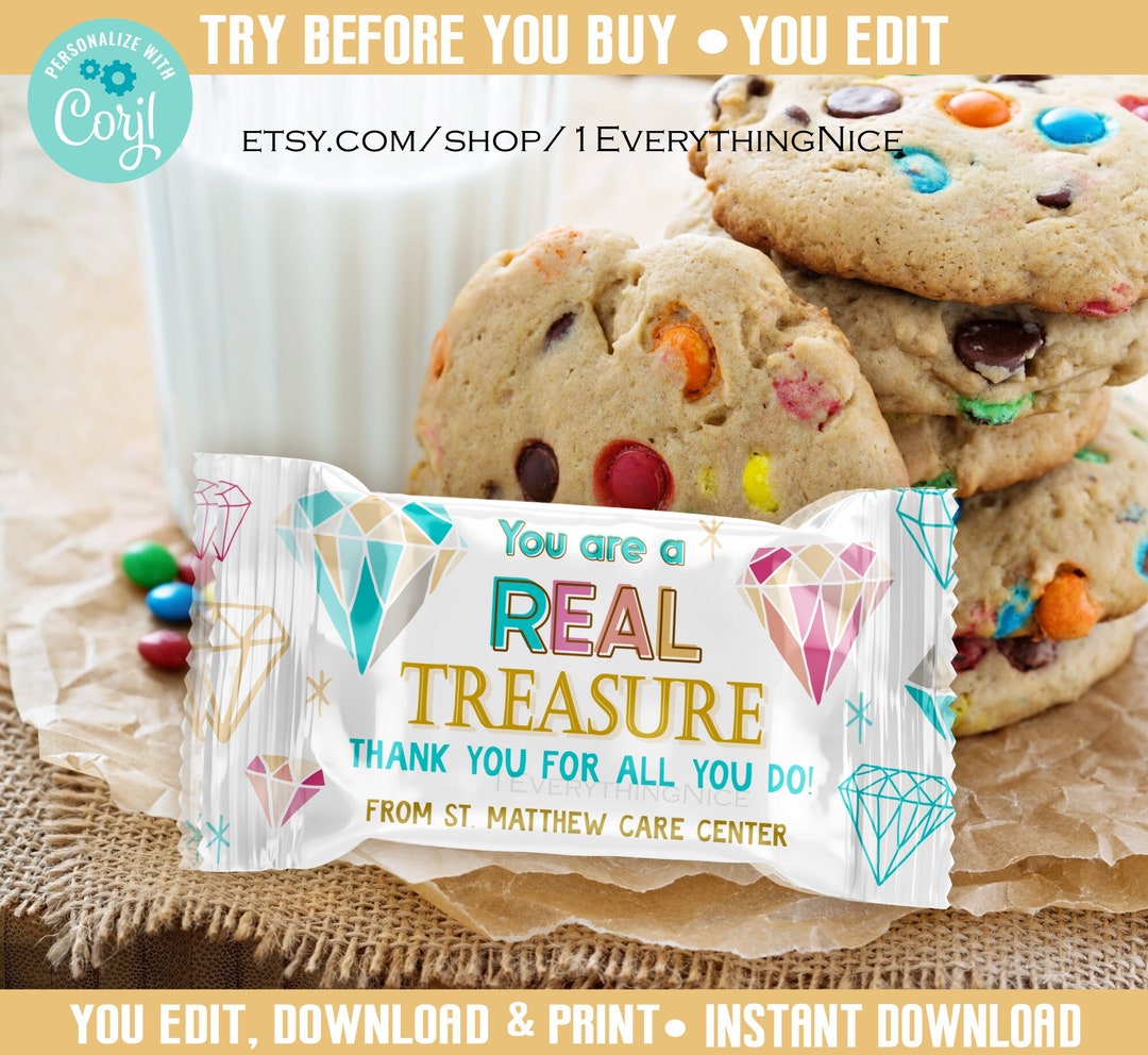 You Are A Real Treasure Appreciation Krispy Krispies Wrapper | School ...