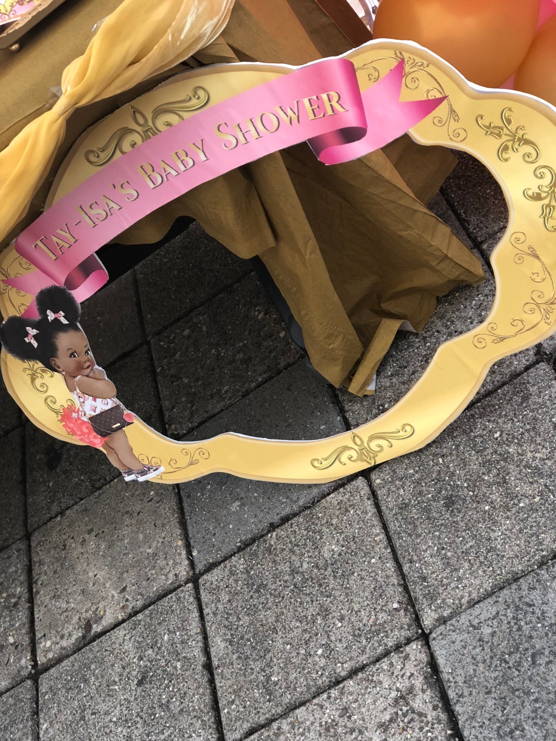 DIGITAL DOWNLOAD Gold and Pink Photo Booth Frame 36 X | Etsy