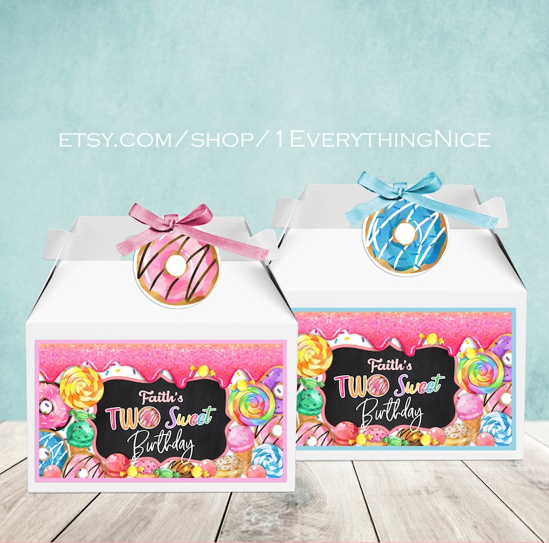 Editable DIGITAL Instant DOWNLOAD Pink Two Sweet Sweets Donuts - Etsy