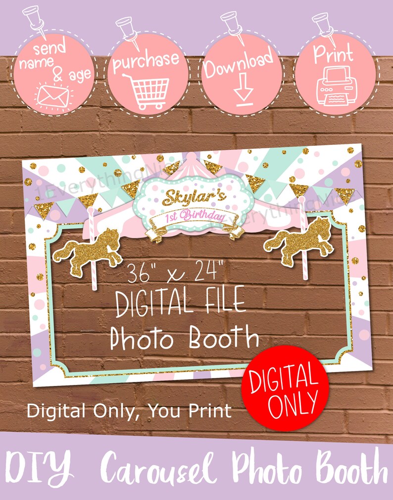 DIGITAL DOWNLOAD Carousel Theme Pastel Colors 36 X - Etsy