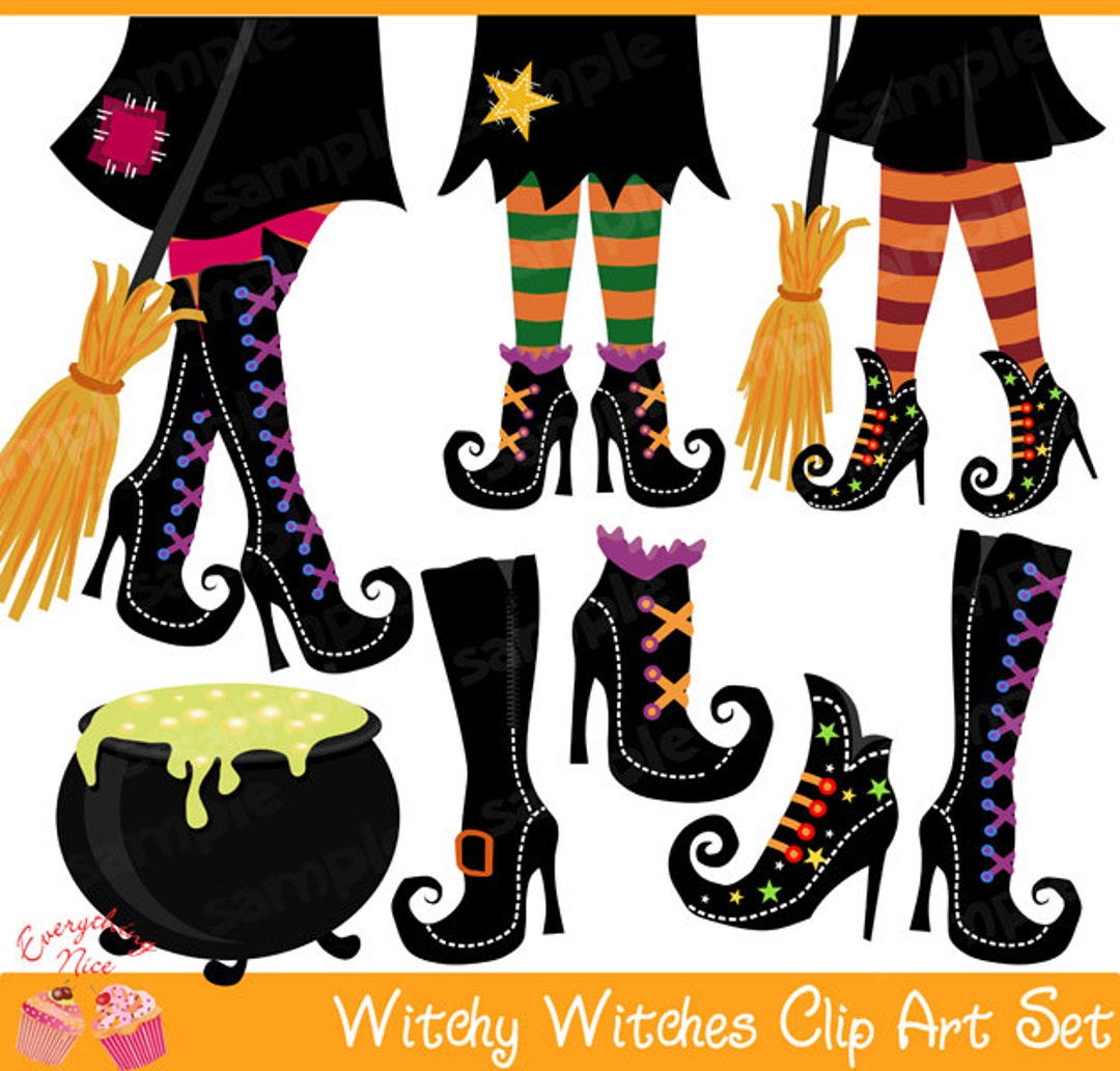 Witchy Witches Clipart Set - Etsy