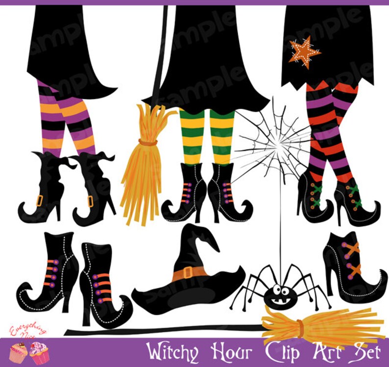 Witchy Hour Clipart Set - Etsy